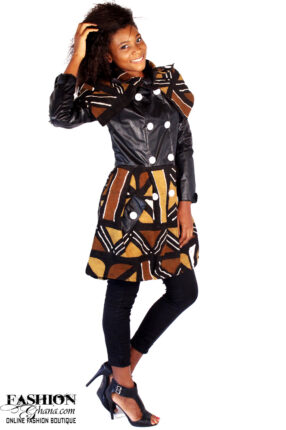 Mud Cloth Caped Shoulder Jacket - Fashion GHANA