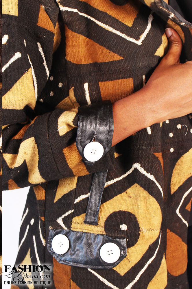 Mud Cloth Trench Coat In Midi Length - Fashion GHANA